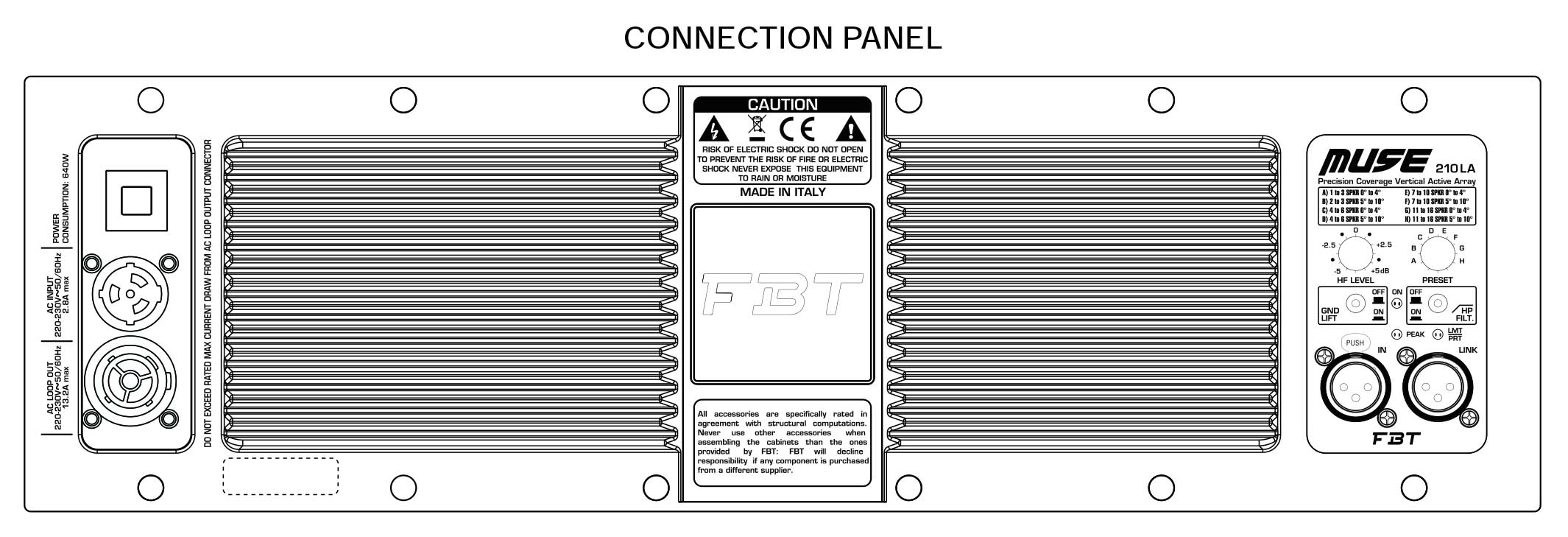 Loa Line Array 1800W 10inch FBT MUSE 210 LA